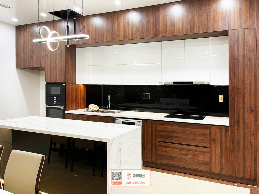 Báo giá tủ bếp cánh Acrylic bóng gương tại Ninh Bình